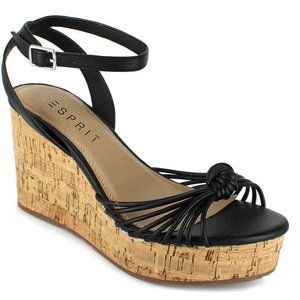 Esprit | Shoes | Esprit Vivianne Black Platform Wedge Sandal 75 | Poshmark